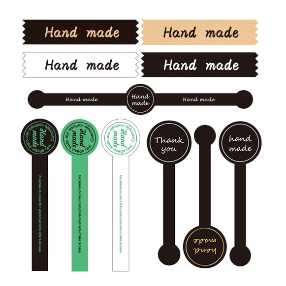 150-80Pcs Stickers Long Style Handmade Stickers Cake Packaging Sealing ...