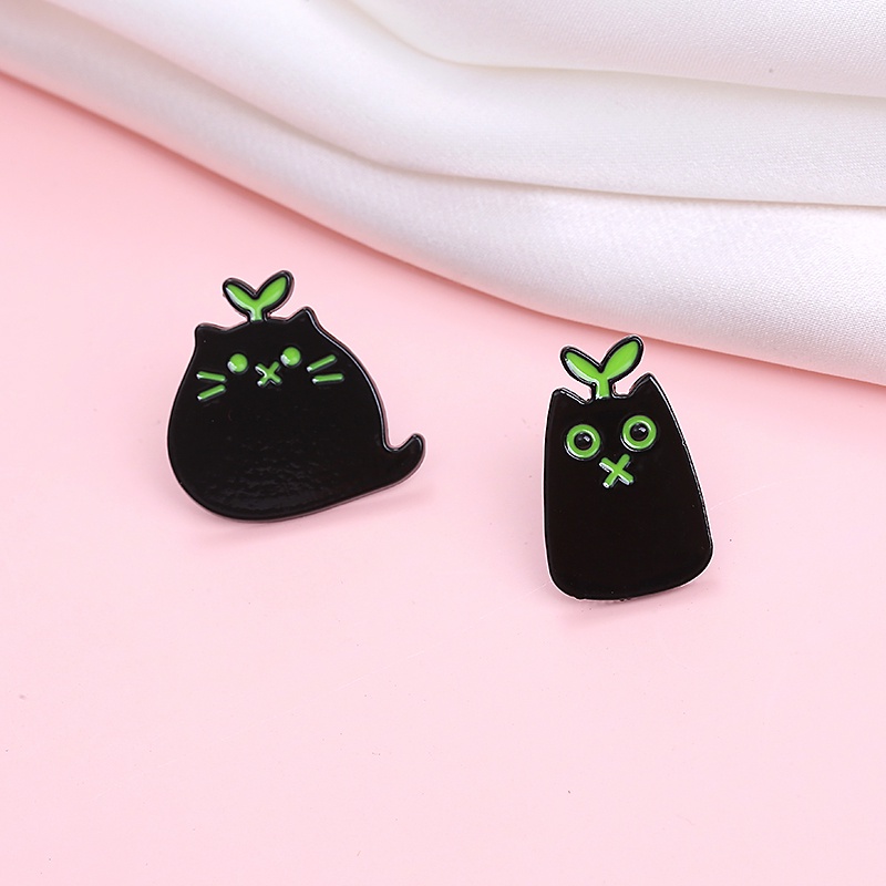cartoon sprout black cat metal badge brooch | Shopee Philippines