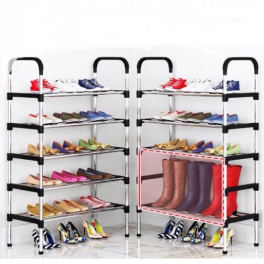 6 Layer shoe rack/ Tier Colored stainless steel Stackable Shoes ...