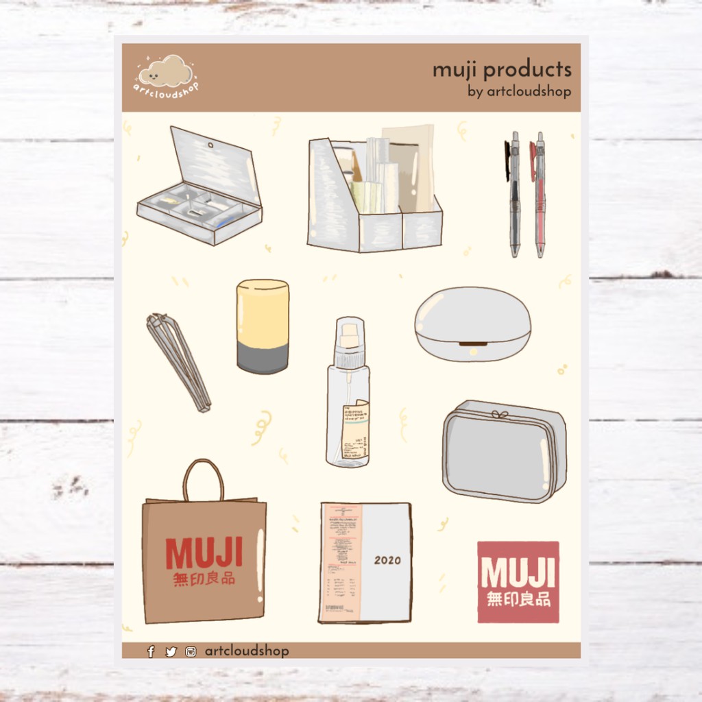 Muji Items Sticker Sheet | Shopee Philippines