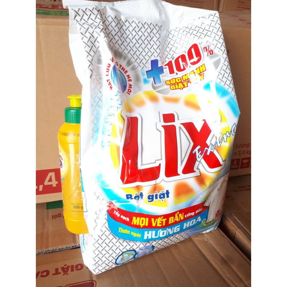 Lix Detergent 2.4Kg-2kg (With 200ml-400ml Dishwashing Liquid Bottle As ...