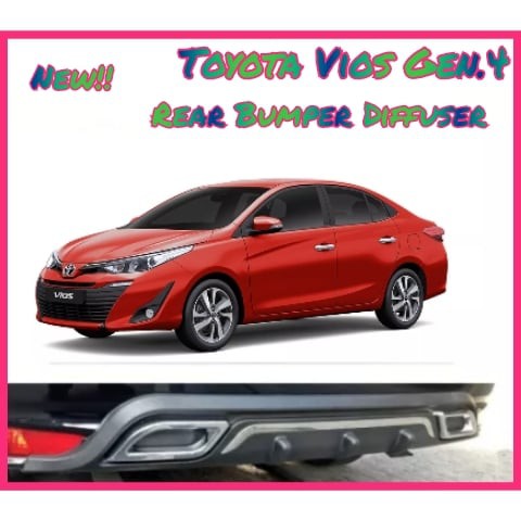 NEW!!! REAR BUMPER DIFFUSER TOYOTA VIOS GEN4/XE 2019-2020 | Shopee ...