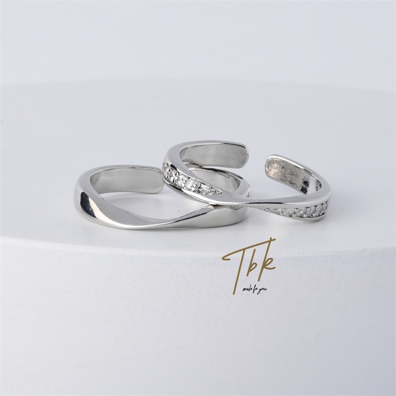 TBK 18K Platinum Plating Couple Ring Jewelry Collection Accessories For ...