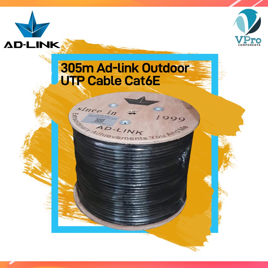COD ADLINK CAT6 Quality Outdoor UTP Ethernet LAN Cable 305m | Shopee ...