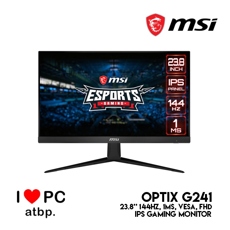MSI Optix G241 23.8” IPS Gaming Monitor (144Hz, IPS, HDMI/DP, 1ms, VESA ...