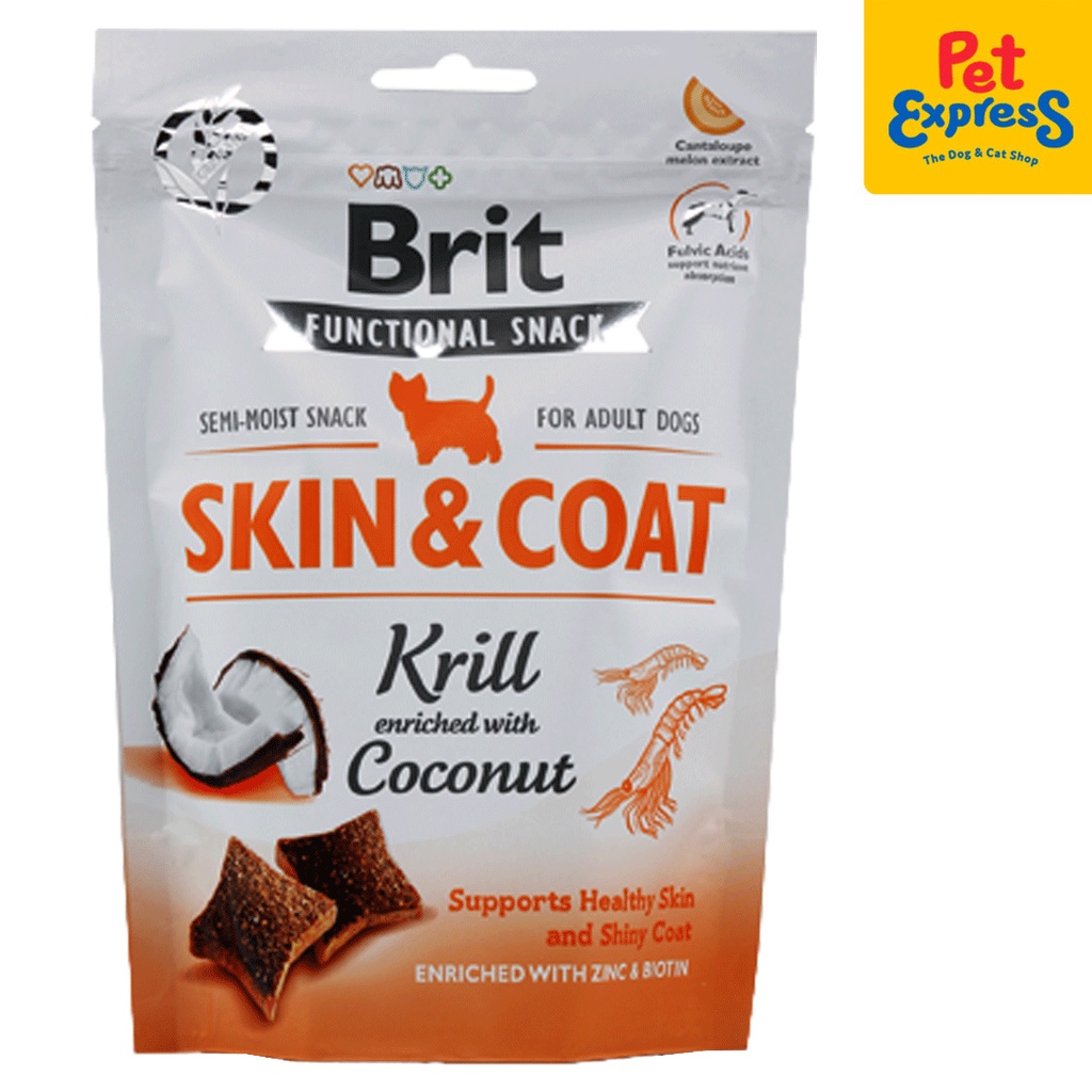 Brit Functional Snack Adult Skin and Coat Krill Dog Treats 150g ...