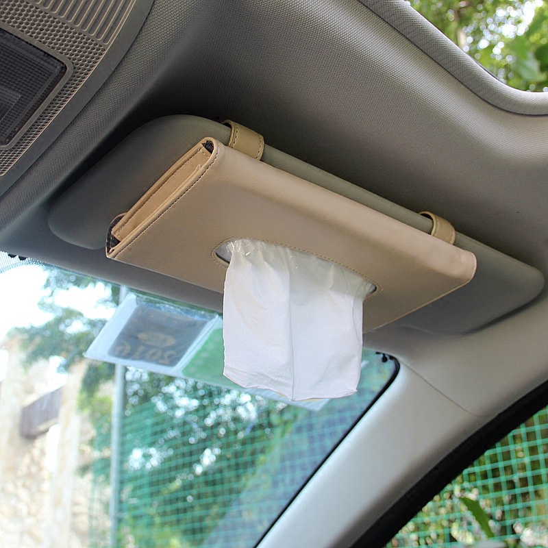 leather car sun visor tissue holder paper box tissue box for Proton ...