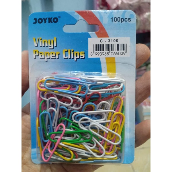(75gr) 1 Pack Of joyko Color paper clip Contents 100pcs | Shopee ...