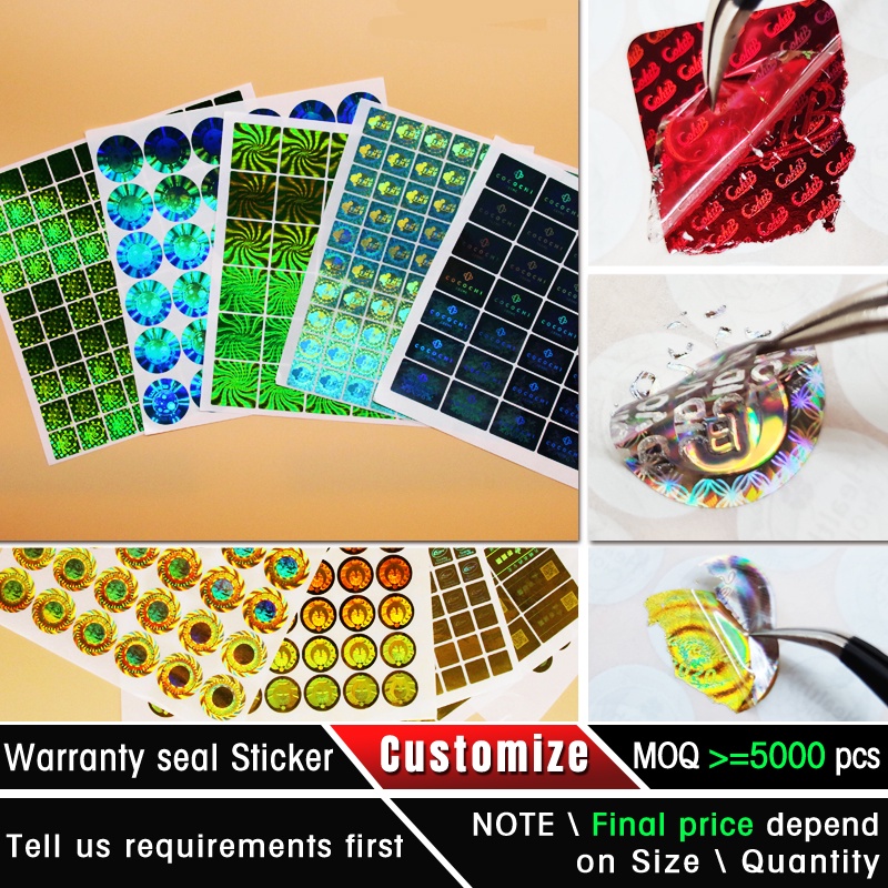 warranty sticker customized hologram sticker disposable sticker open ...