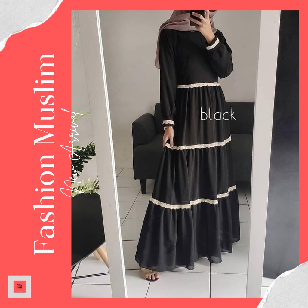 Gamis Muslim Women Teenage Girls Lace Dress Muslimah Present Simple ...