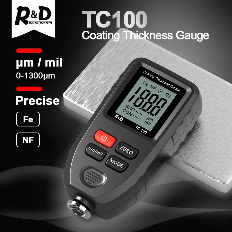 R&D TC100 Coating Thickness Gauge 0.1micron/0-1300 Car Paint Film ...