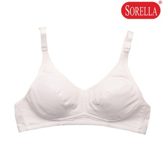 SORELLA casual bra cotton white and flesh slightly padded perfect fit ...