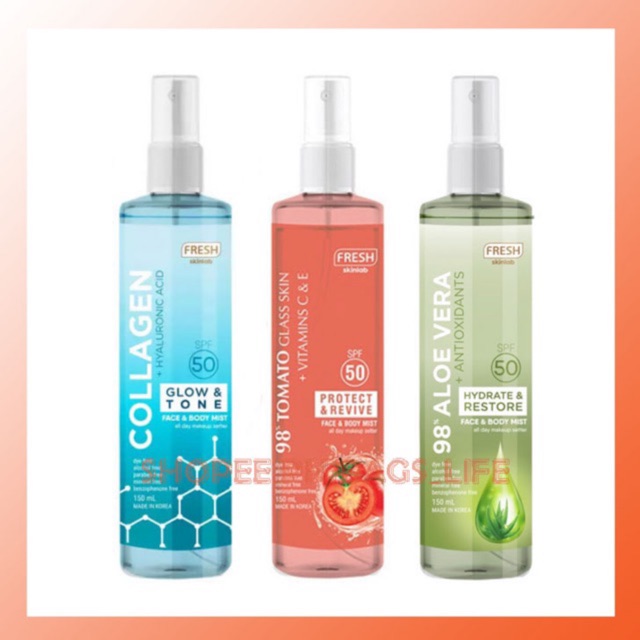Fresh Skinlab Tomato / Collagen / Aloe Vera Face and Body Mist (150ml ...