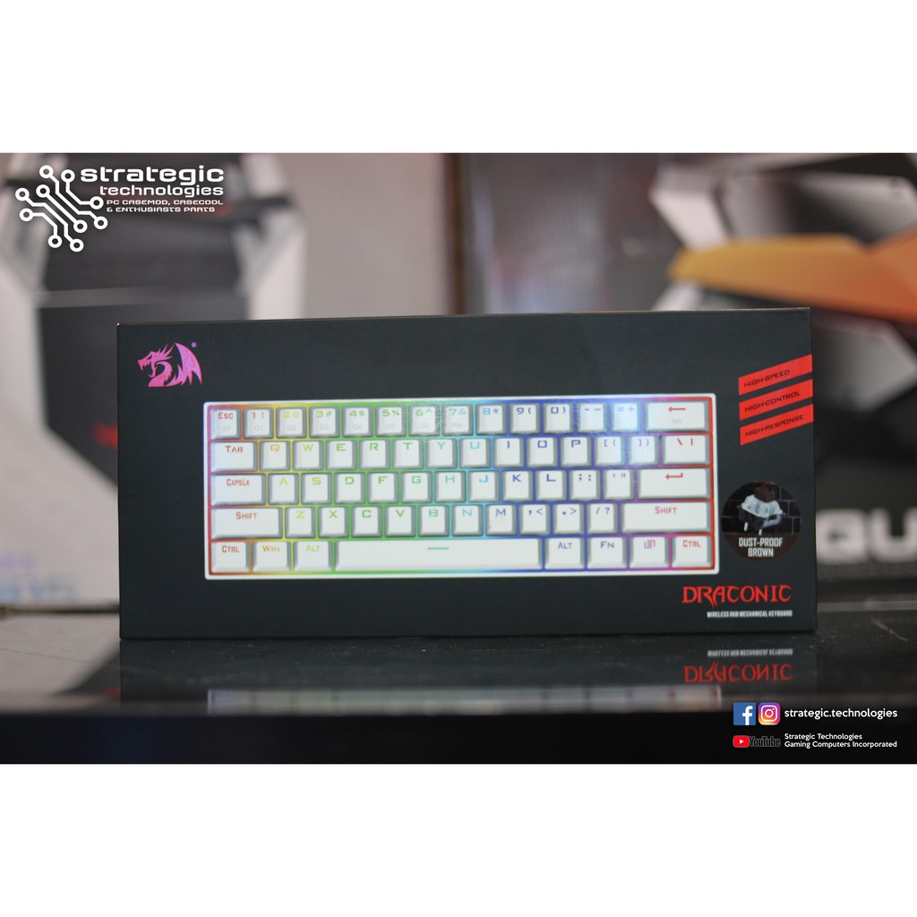 Redragon K530W-RGB Draconic Dust Proof Brown Wireless Gaming Keyboard ...