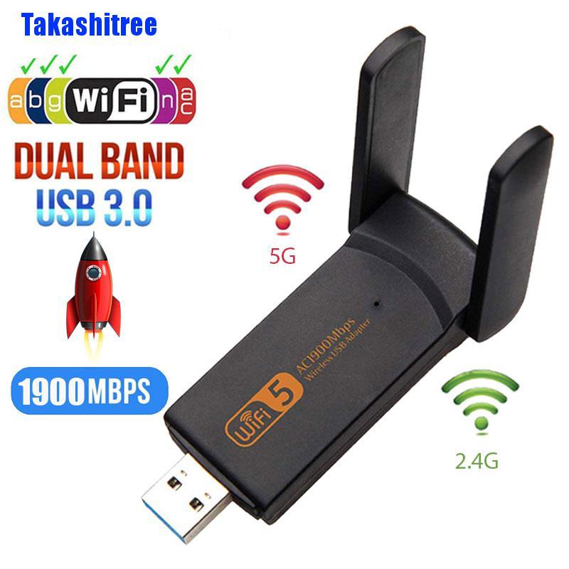 Takashitree☬ dual band 1900mbps 2.4+5ghz usb wireless wifi adapter 802.11ac network card | BeeCost