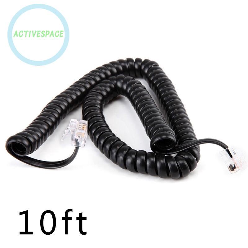 3Metre Dark Black Telephone Spiral Wire Phone Handset Curly Cord Cable ...