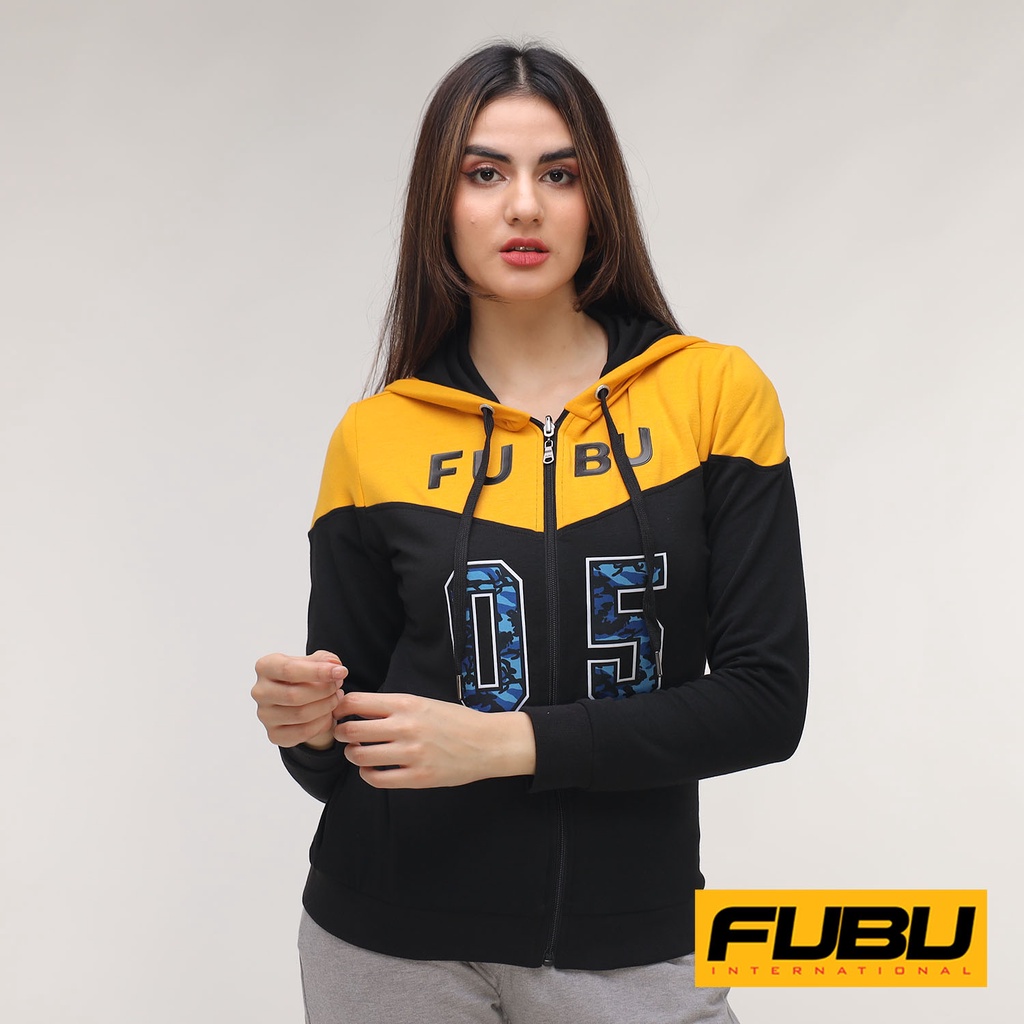 Fubu Girls Reversible Knits Jacket W/ Hood QGT16-0042 (Black/Mustard ...