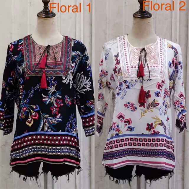 Plus size floral women blouse | Shopee Philippines