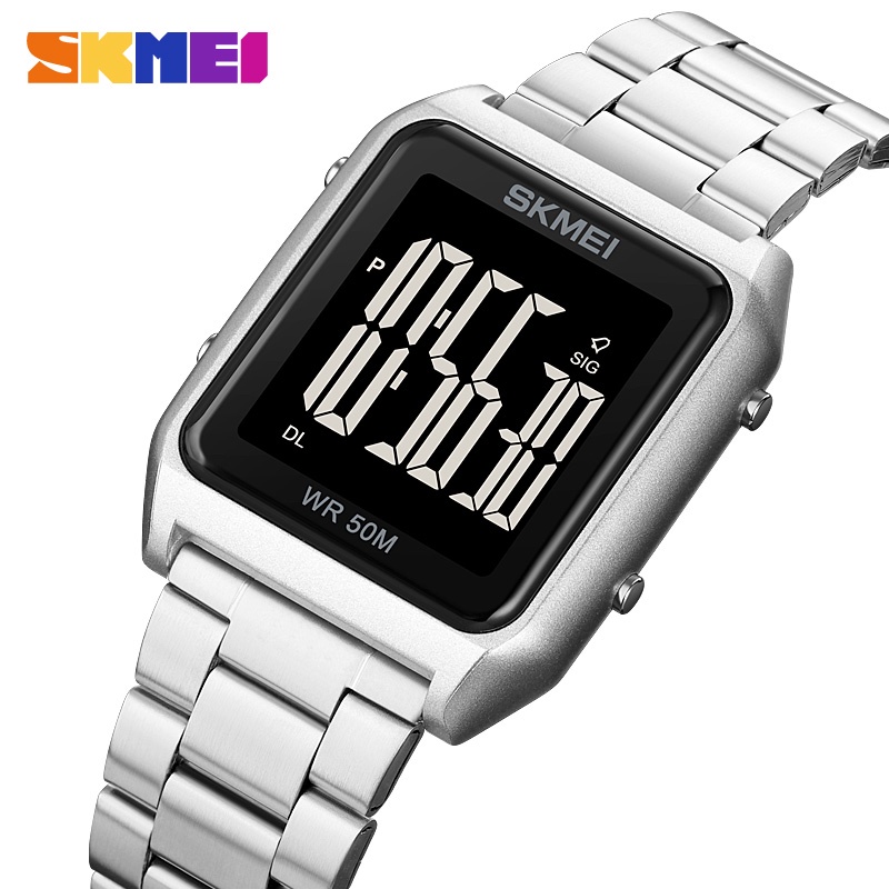 SKMEI Men Watch 5Bar Waterproof Stainless Steel Calendar Electronic ...