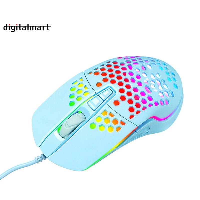 V9 USB Wired Gaming Mouse Honeycomb Shell Colorful RGB Backlight Computer Gamer Ergonomic ...