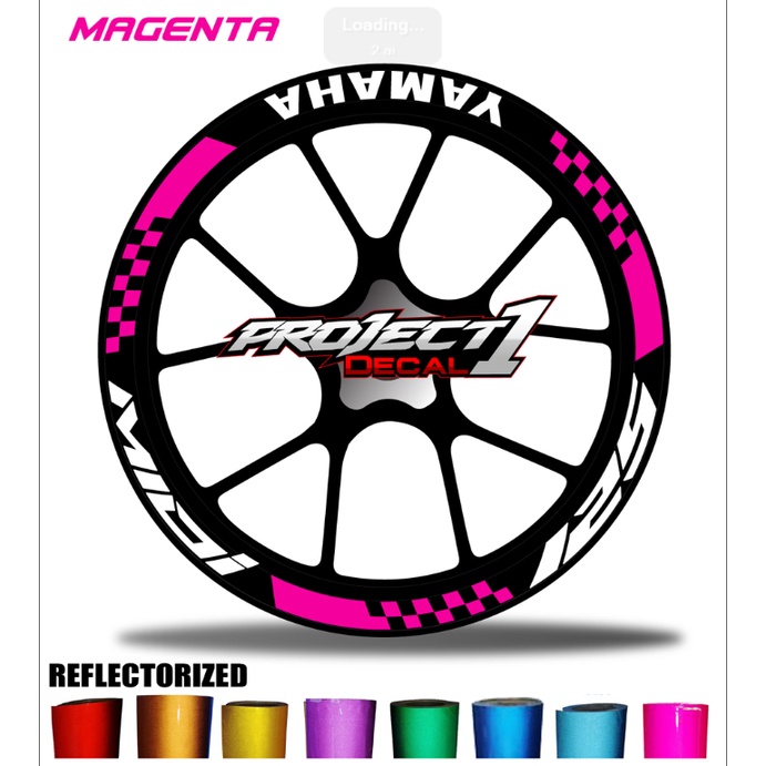 Mio i 125 Reflective Mags sticker set ( 4 side front & rear tire ...