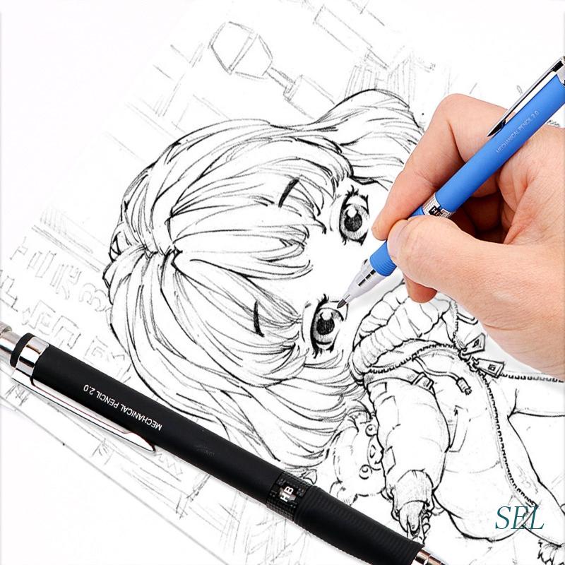 SEL 2.0 mm Mechanical Pencil Set 2x Automatic Pencils 2 Cases Refills ...