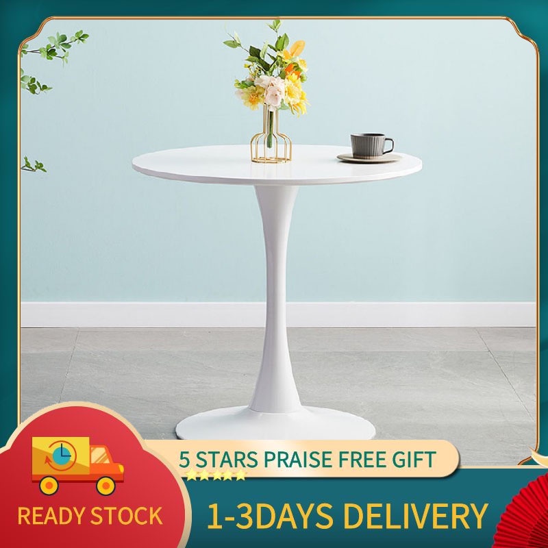 Tulip Table 70cm & Tulip Chair Round Table White, Black Nordic ...