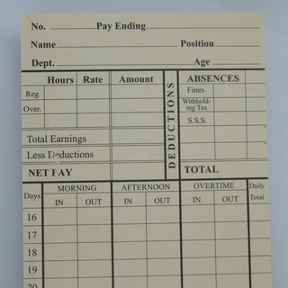 Time Card Model 9000 SOLD PER PIECE (for OJT, for office, for ...