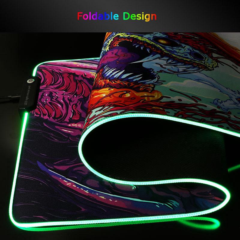 800x300 Big Large LED RGB Lighting Gaming Mousepad XL Gamer Mat Grande ...