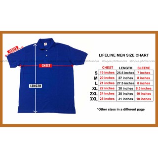 LIFELINE MEN'S POLO SHIRT XL 2XL 3XL* | Shopee Philippines