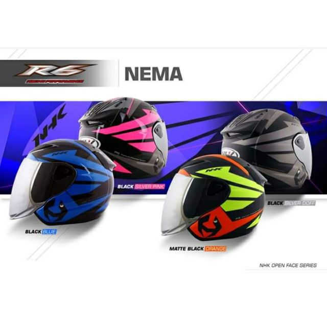 Helmet Half Face R6 Nema NHK | Shopee Philippines