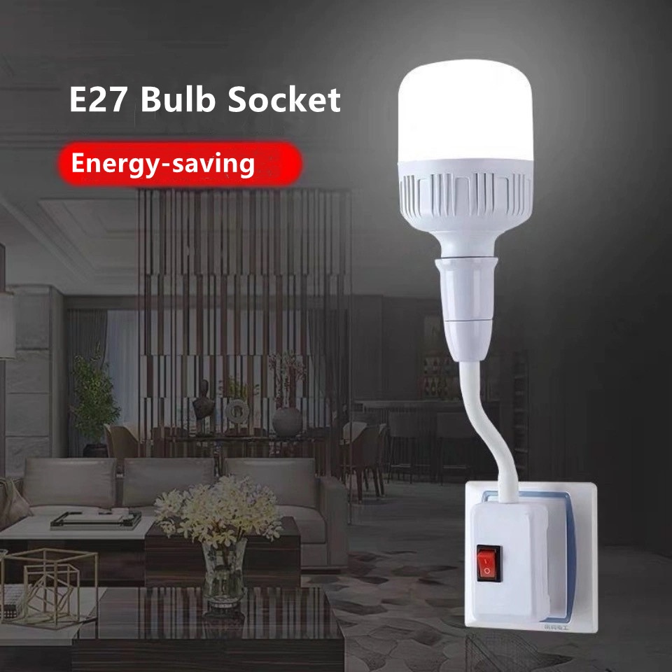E27 Bulb Socket Base Lamp Holder LED Light Adaptor with On/Off Switch ...