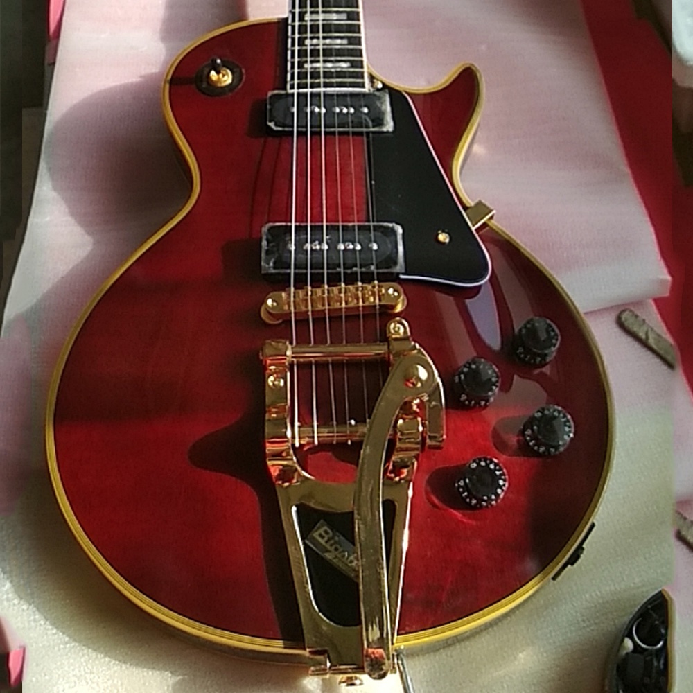 Gibson Les Paul Custom P90 Wine Red Custom Jazz Eectric Guitar With ...