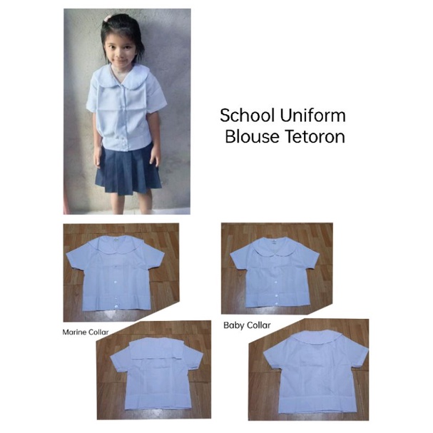 Blouse Marine/Baby Collar Tetoron Cloth ( School Uniform) | Shopee ...