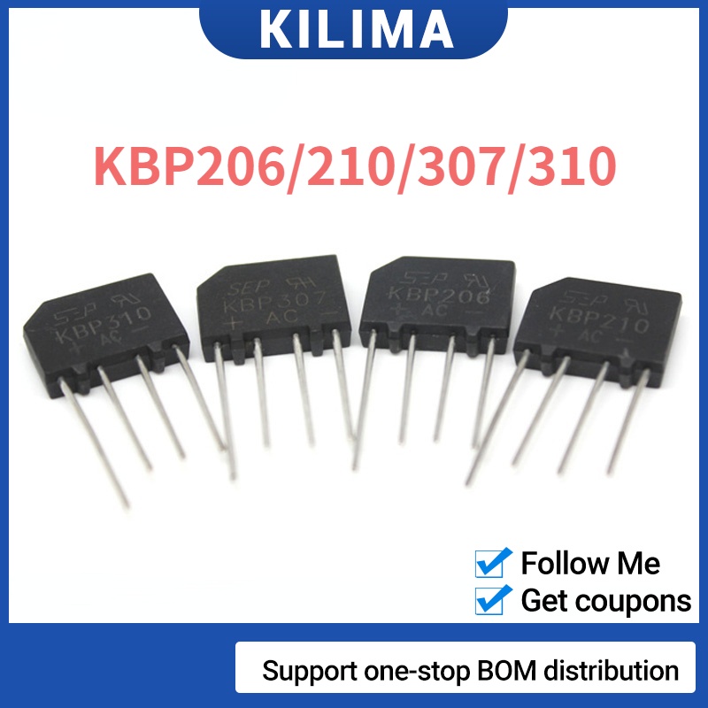 5Pcs Diode Bridge Rectifier KBP206 210 307 310 2A 3A 600V 700V 1000V ...