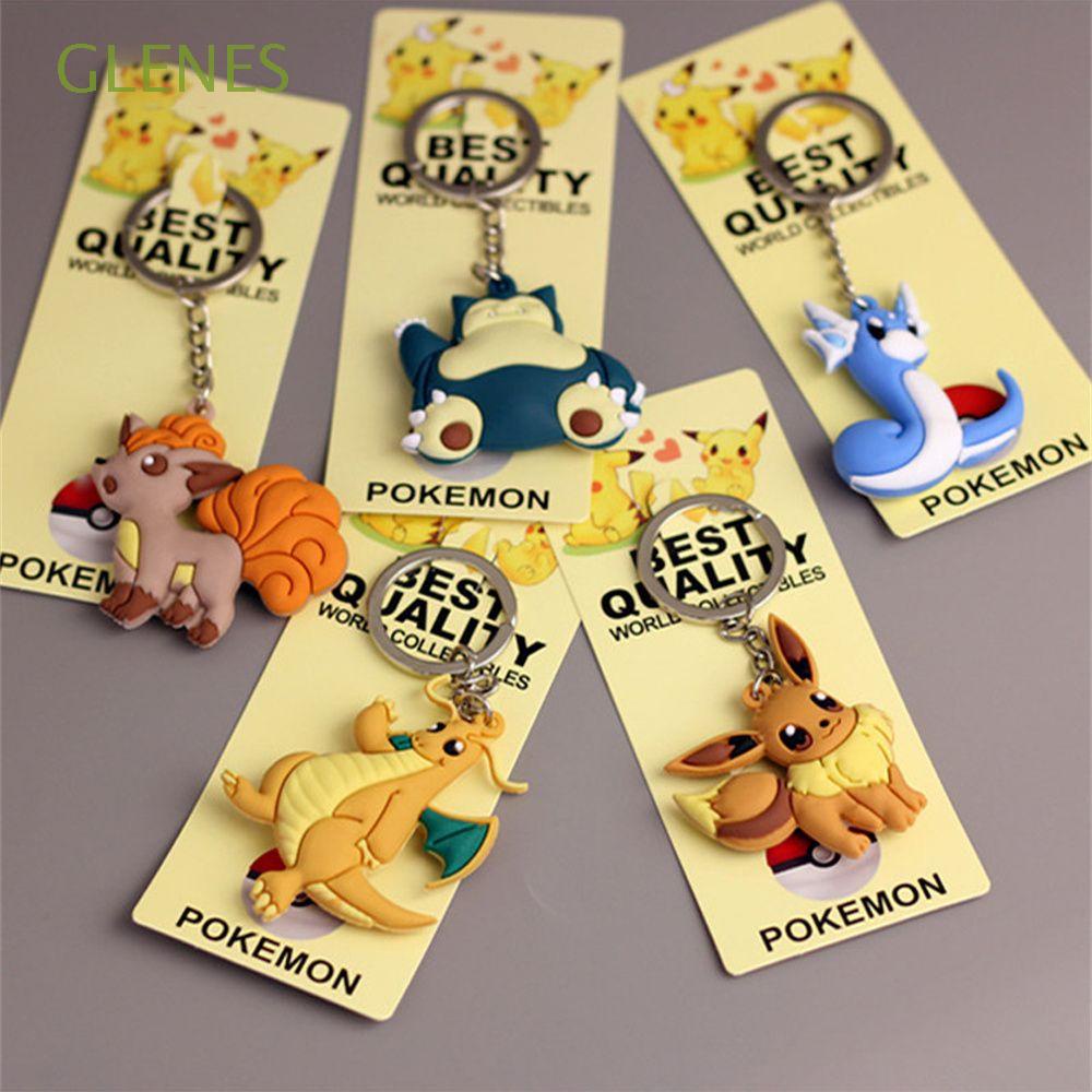 GLENES Birthday Gifts Anime Key Rings PVC Bag Key Ring Pokemon Key ...