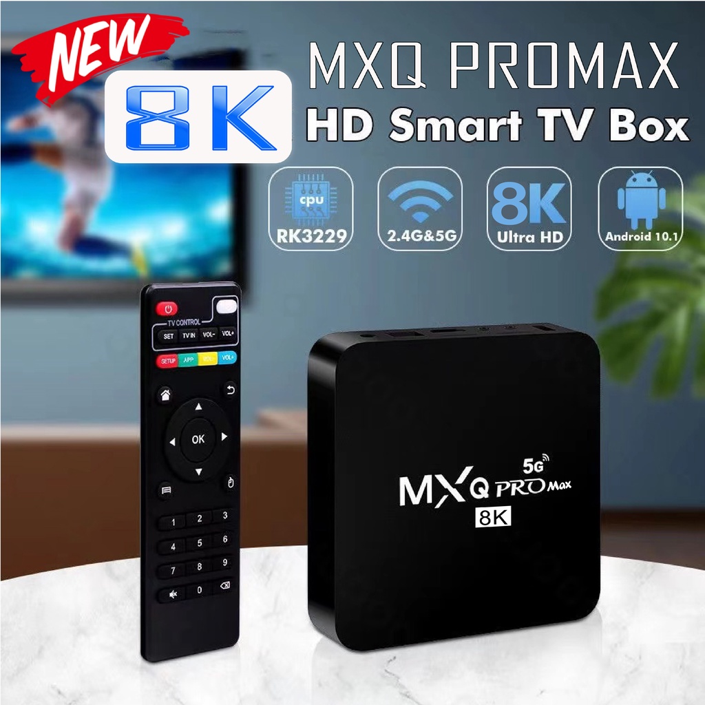 MXQ PROMAX 8K 5G Android Ultra HD TV Box + I8 Keyboard 2.4GHz 3 color ...
