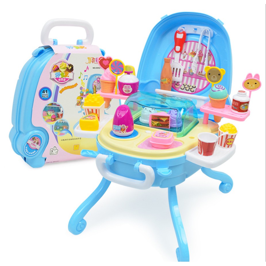 Ice Cream Making Pretend Play Toy Kitchen Role Play Food Set for Kids ...