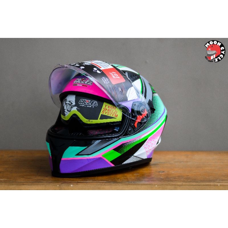 Gille Gts v1 Fusion Full Face Dual Visor Helmet / Mooncycle Motoshop ...