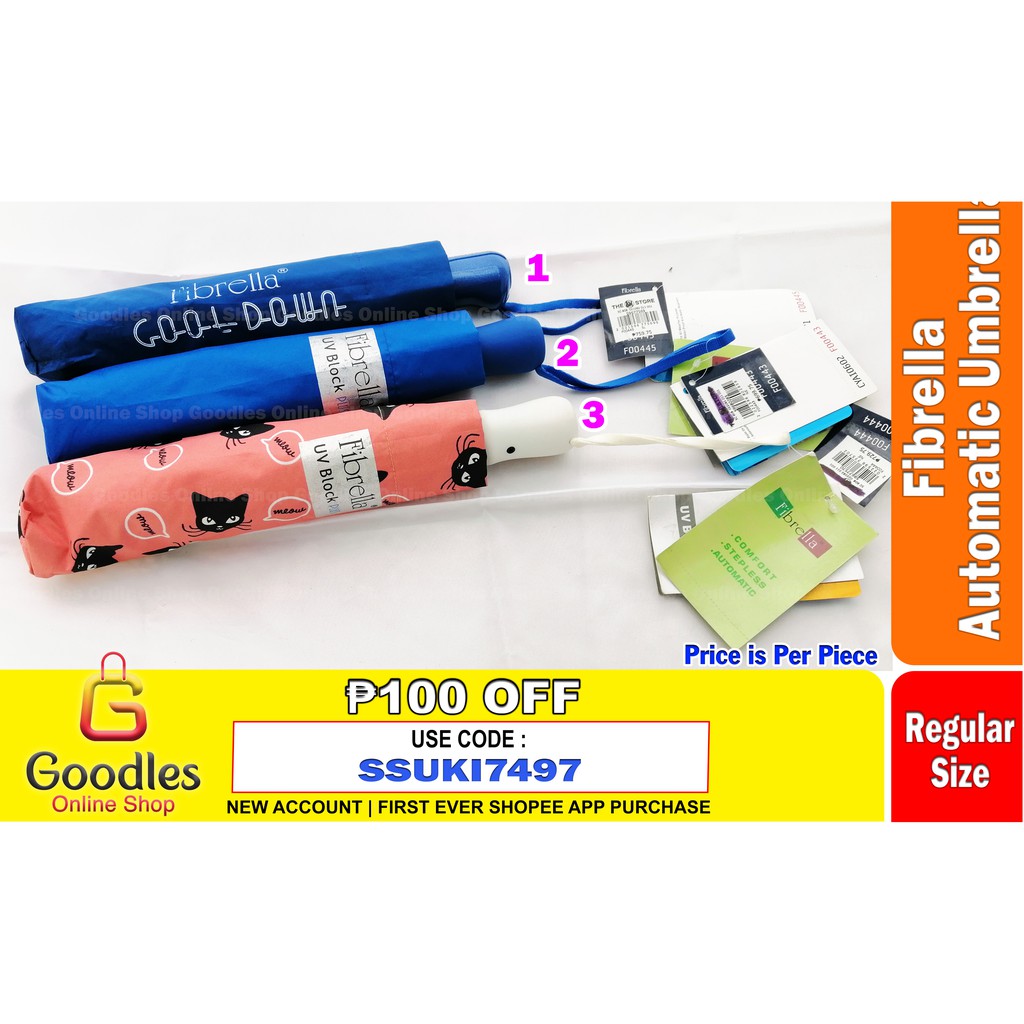 Fibrella AUTOmatic Umbrella F00445 F00444 F00443 UV Block Plus Cat ...