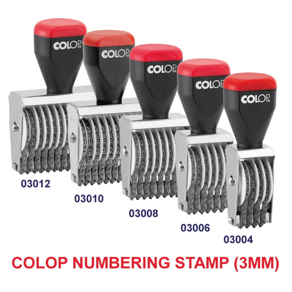 COLOP Number Numbering Stamp 3MM 8/10/12 Digits Cop Nombor COLOP | Shopee Philippines