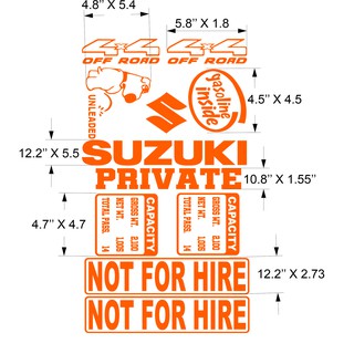 Suzuki Multicab Sticker Decals Set Capacity, Not for Hire, Private, 4X4 ...