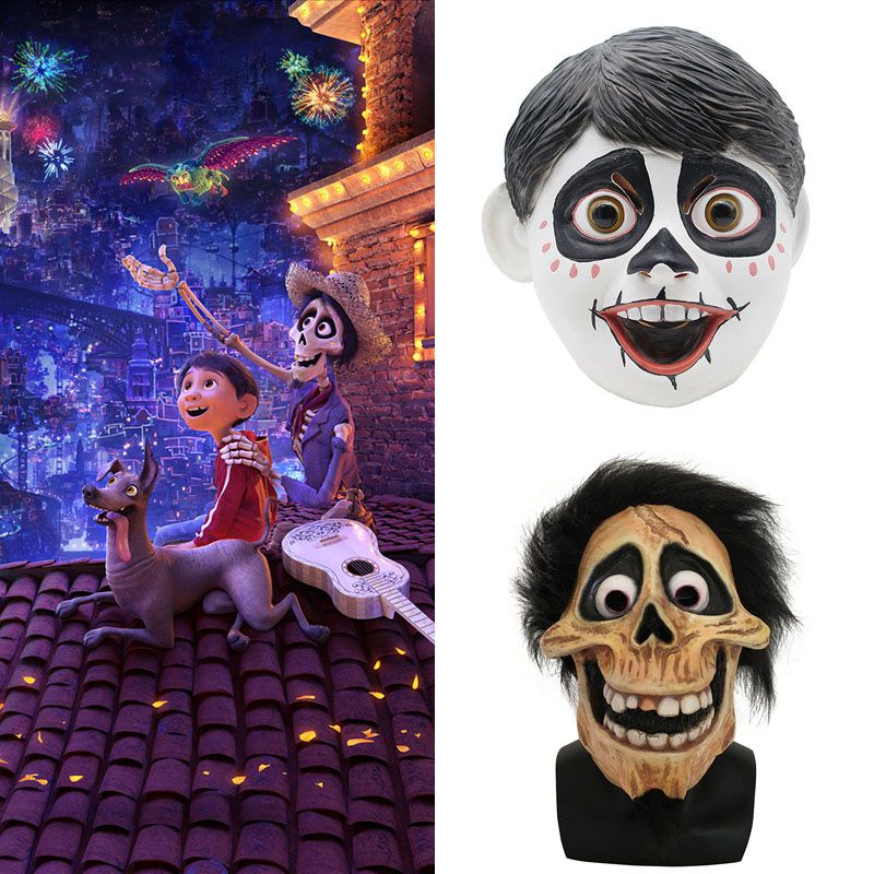 Movie COCO Miguel Hector Rivera Face Cartoon Mask Halloween Cosplay ...