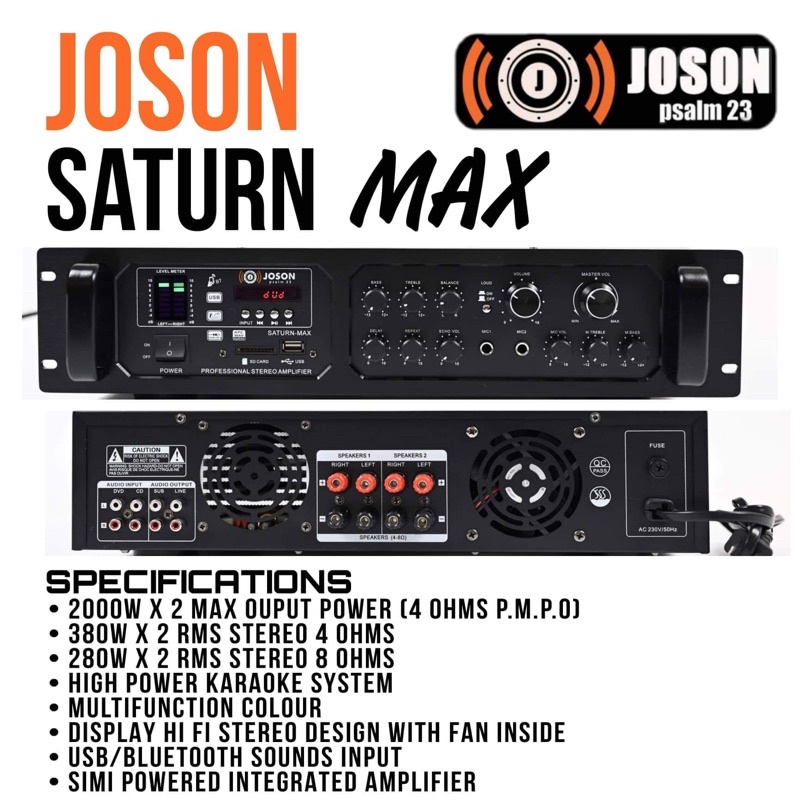 JOSON SATURN MAX PROFESSIONAL AMPLIFIER 2022 MODEL | Shopee Philippines