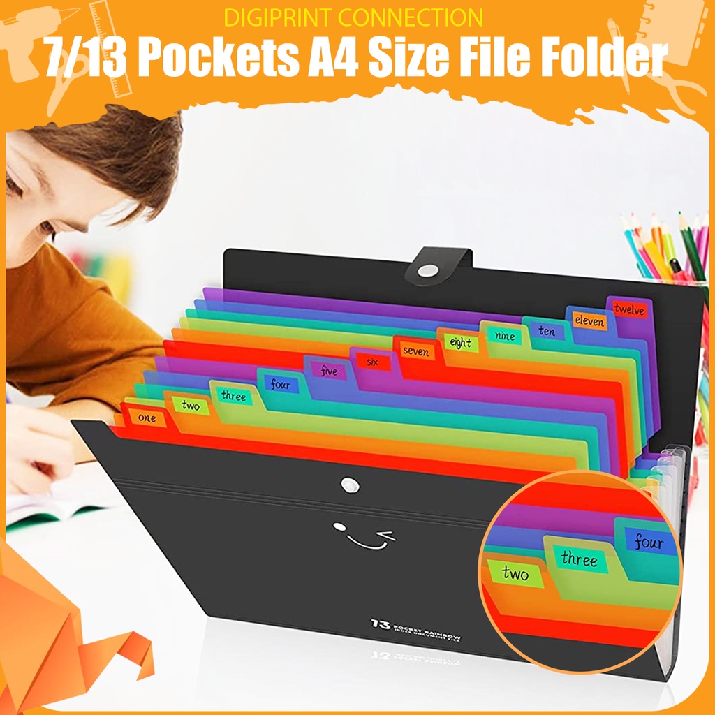 File Folder A4 Size Expandable File Folder Organizer w/ Cover for ...