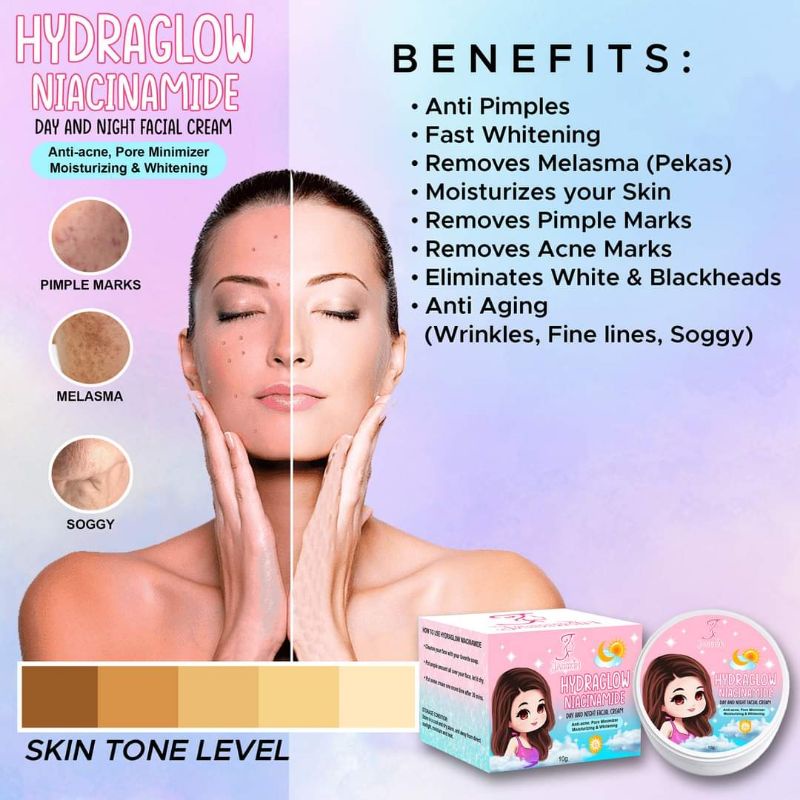 HYDRAGLOW NIACINAMIDE DAY AND NIGHT FACIAL CREAM SPF50 | Shopee Philippines