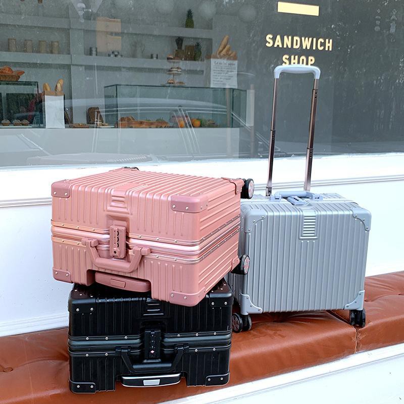 Mini Luggage Portable Suitcase - Aluminum Frame Small Suitcase Female ...