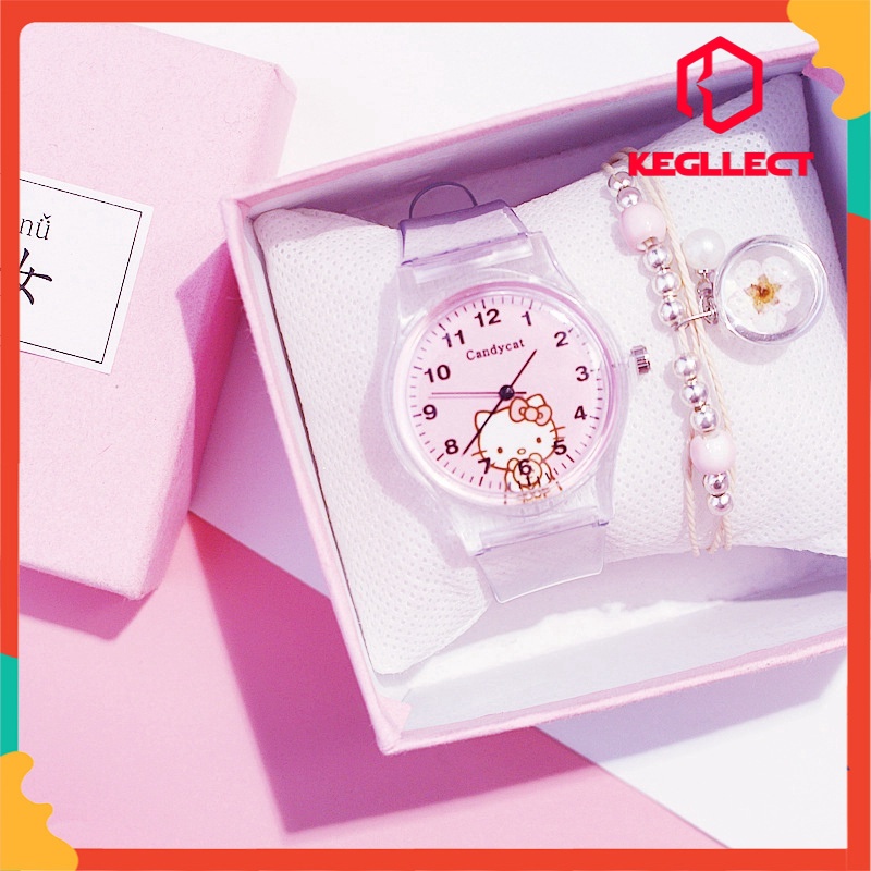 Women Hello Kitty Pointer Style Female Student Watches Children's Cute ...