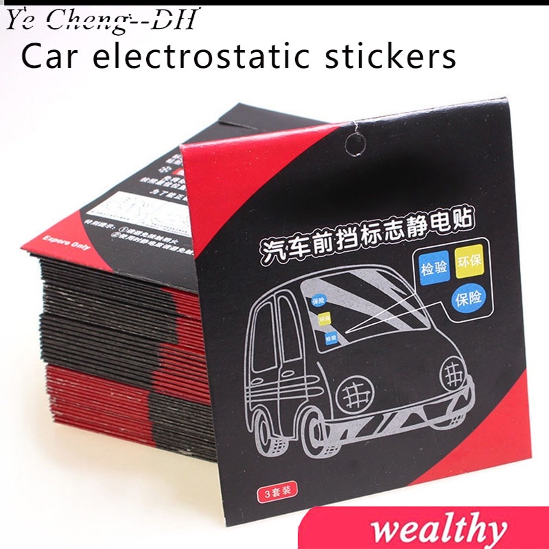3 pcs / set Car Sticker Invisible Patch Annual Inspection Film ...