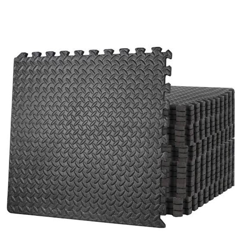 24x24 inch mat heavy duty interlocking floor matting gym rubber tile ...